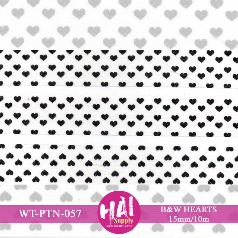 WT-PTN-057 - Horizontal Black & White Hearts - HAI Supply Direct